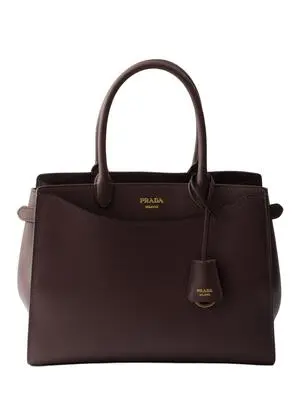 Prada Prelude Large Leather Handbag - Brown
