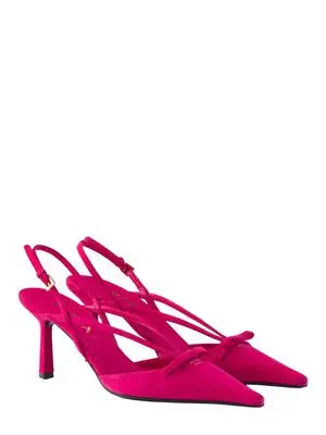 Prada Prada Suede Slingback Pumps With Metal Buckle Pink