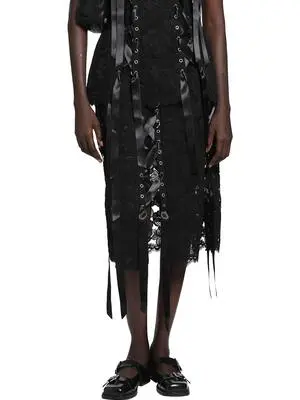 SIMONE ROCHA Simone Rocha Black Lace Ribbon Ring Skirt