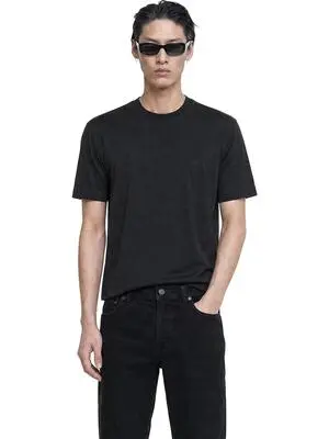 Emporio Armani Micro Eagle Embroidery Jersey T-shirt - Black