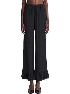 Chloé Cropped Fluid Pants In Crepe De Chine - Black