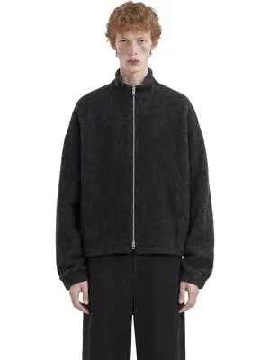 JIL SANDER Wool Fleece Zip-up Sweatshirt - Grey