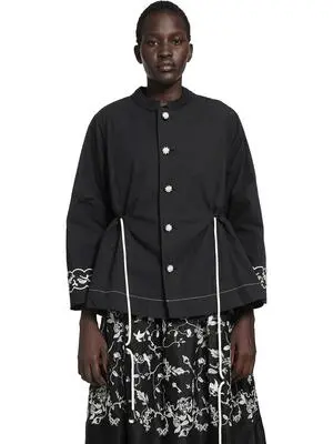 RENLI SU Renli Su Short Embroidered Cotton Poplin Trench Coat