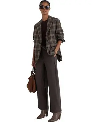 REISS Reiss Leoni Petite Barrel-Leg Drawstring Trousers Grape Burgundy
