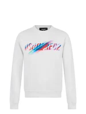 Dsquared2 Crewneck Sweatshirt With Multicoloured Logo - White