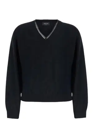 Fabiana Filippi V-neck Trim Jumper - Black