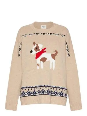 Max Mara Weekend Max Mara Jacquard Dog Motif Jumper Sand-colored