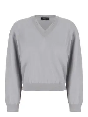 Fabiana Filippi Trim V-neck Jumper - Grey