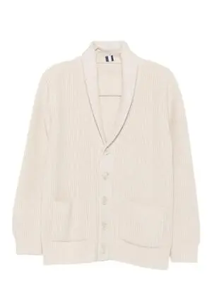 Fedeli Fedeli Ribbed Shawl-Collar Cardigan Cream