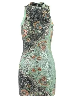 ROBERTO CAVALLI Sequin-embellished Floral-print Mini Dress