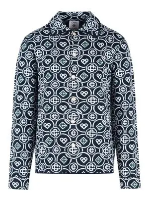 Casablanca Monogram Jacqaurd Long Sleeved Shirt - Navy