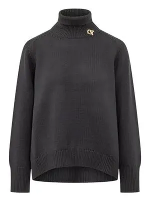 Fabiana Filippi High Neck Knitted Sweater - Navy