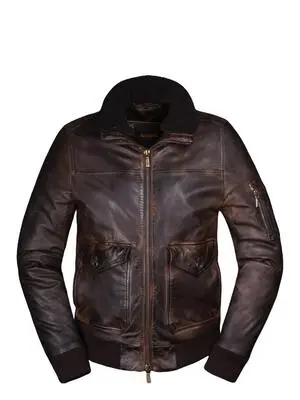 MOORER Bomber Zip-up Jacket - Black