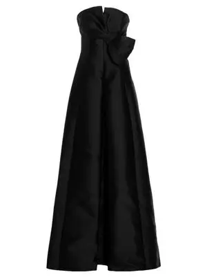 Alberta Ferretti Bow-embellished Evening Gown - Black