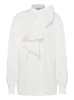 Alberta Ferretti Bow Detail Long-sleeved Shirt - White