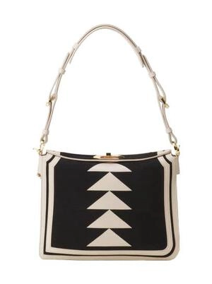 LANVIN Compagnon 20 Leather Bag - Ecru/black