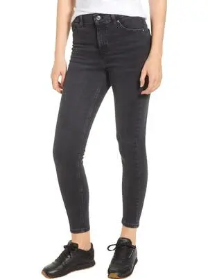 Topshop Jamie High-waisted Skinny Jeans - Washed Black