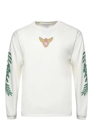 Rhude Tripoli Wreath Long Sleeve Tee Vintage And Green - White