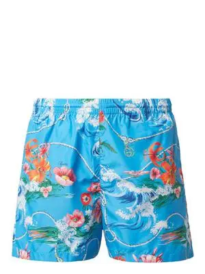 Gucci Allover Floral Print Swim Shorts - Blue