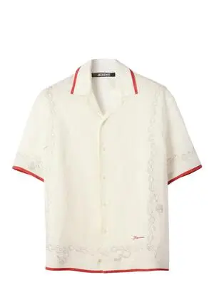 Jacquemus The Cocktail Shirt Print Table Off-white And Black - Ivory