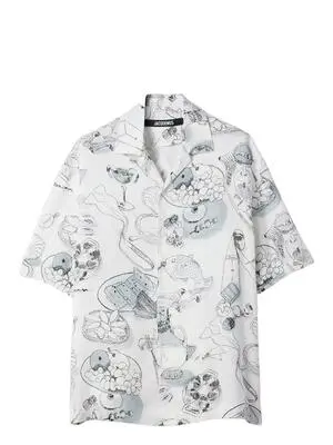 Jacquemus The Cocktail Shirt Print Table Off-white And Black - Multi