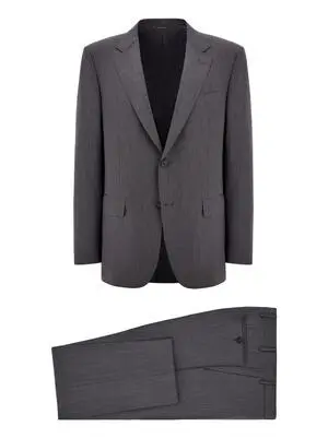 Canali Gray 160's Wool Herringbone Single-breasted Regular-fit Suit - Grey