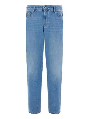 Canali Levante Jeans In Comfort Denim - Blue