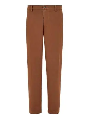 Canali Sand-colored Comfort Cotton Gabardine Chinos - Brown