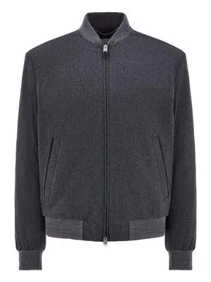Canali Wool Bomber Jacket - Grey