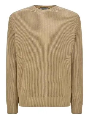 CANALI Canali Structured Cotton Blend Crew Neck Sweater