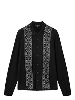 John Varvatos Filigrana Patterned Shirt - Black