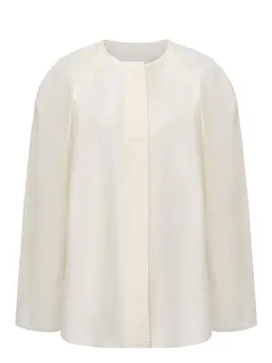 FRONT ROW SHOP Reversible Scarf Blouse - White