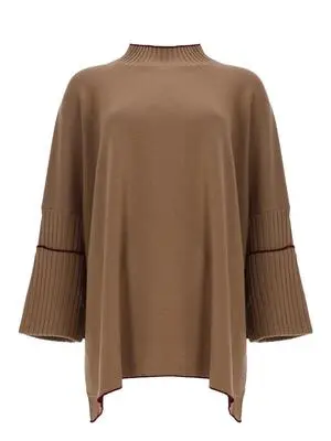 Herno Oversized Turtleneck Wool Sweater - Beige