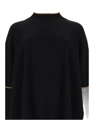 Herno Wool Turtleneck Sweater With Ribbed Trim - Black