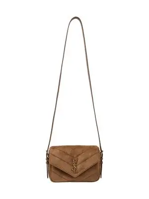 Saint Laurent Saint Laurent Suede Lou Lou Mini Shoulder Handbag Brown