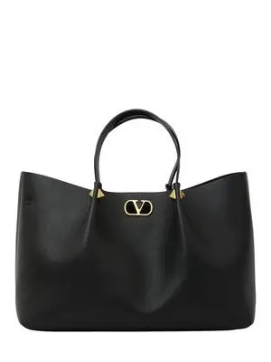 Valentino Garavani Large Vlogo Signature Tote Handbag - Nero