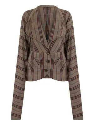 VIVIENNE WESTWOOD Vivienne Westwood Checked Plaid V-Neck Blazer