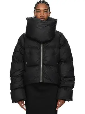 RICK OWENS Rick Owens Padded Funnel Neck Zip Up Coat