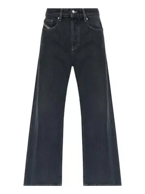 DIESEL® DIESEL 5-Pocket Wide-Leg Denim Jeans Nero