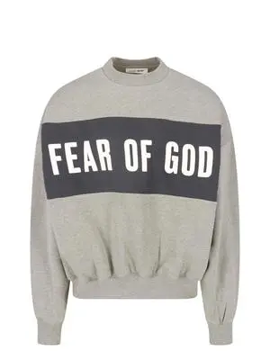 Fear Of God Logo Crewneck Sweatshirt - Grey