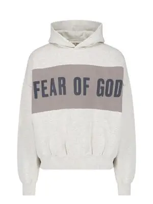 Fear Of God Logo Graphic Pullover Hoodie - Grey