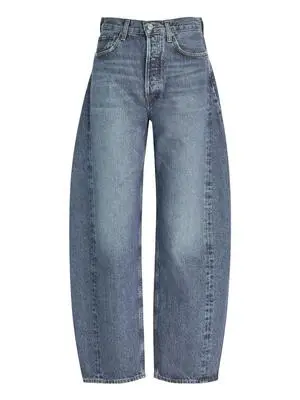 AGOLDE Luna Pieced Barrel-leg Jeans - Blue