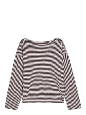 Eileen Fisher Striped Cotton Top - Brown