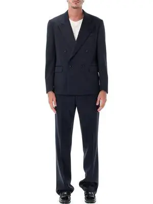 LARDINI Double-breasted Wool Suit - Blu
