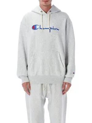 Champion Relaxed Fit Hoodie With Embroidered Chest Logo - Grigio