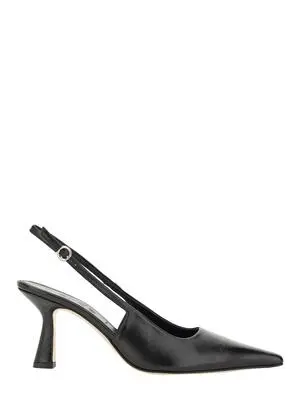 AeydĒ Fernanda Nappa Leather Slingback Pumps - Black