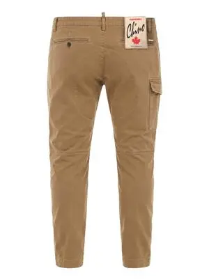 Dsquared2 Cotton Stretch Cargo Pants - Brown