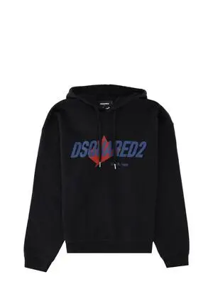 Dsquared2 Graphic Pullover Hoodie - Black