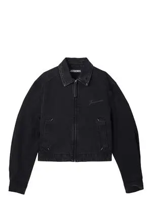 JACQUEMUS Jacquemus Textured Canvas Zip-Up Jacket