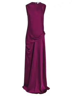 Stella McCartney Draped Satin-crepe Gown - Dark Red